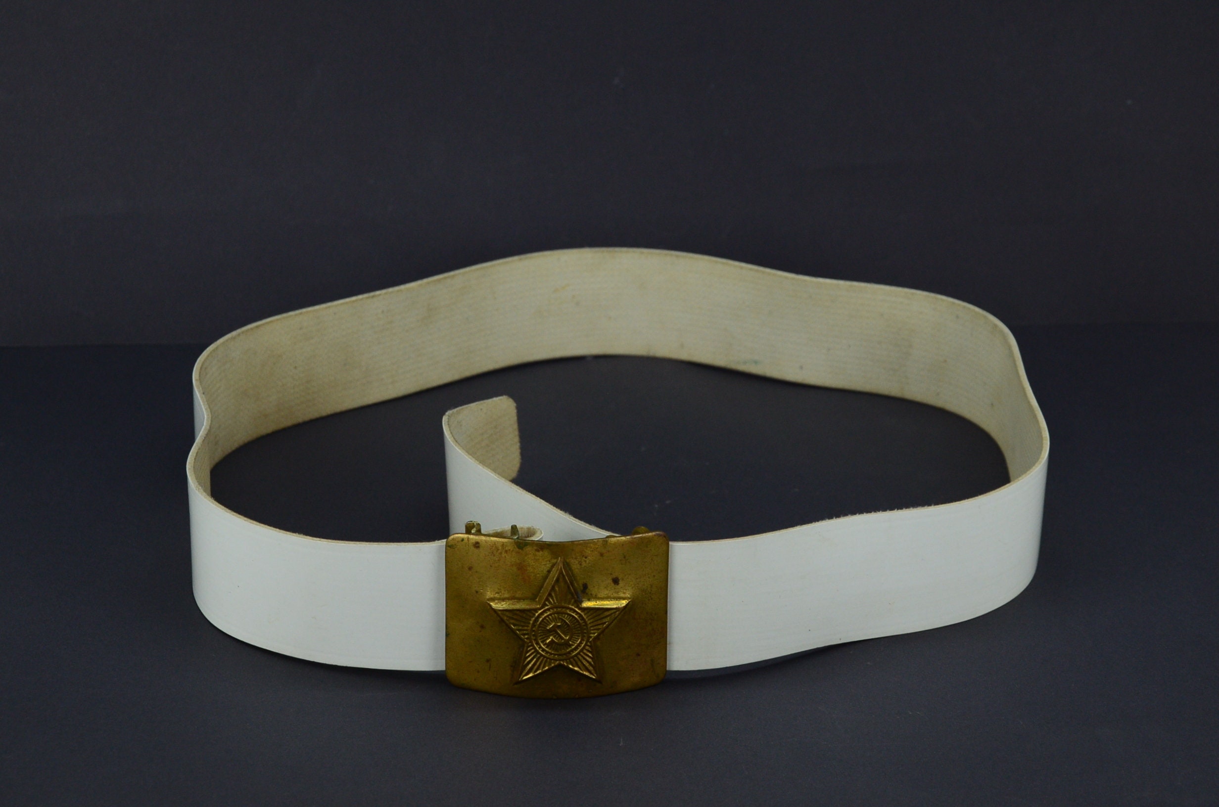 Old White Parade Officer's Belt Vintage Parade Belt Bulgarian Officer's ...