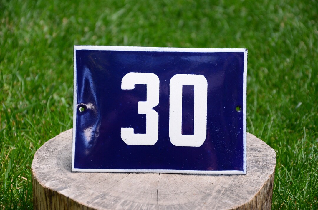 Vintage French Blue House Number - Door Number 30 - French Enameled ...