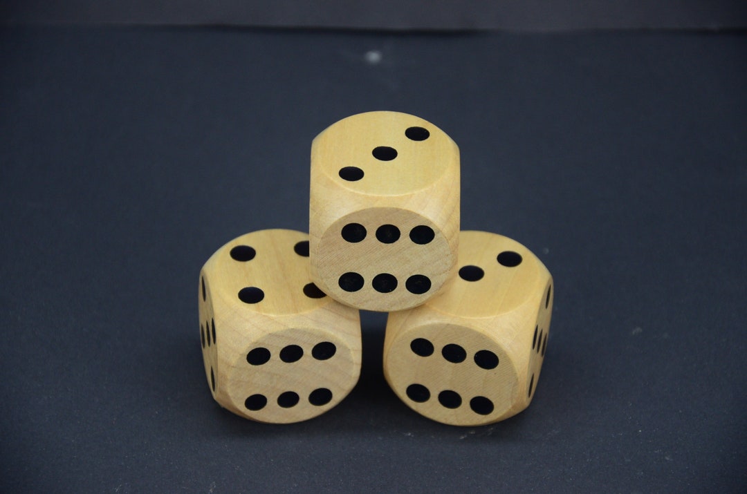 Set of Large Wooden Dice - Vintage Wooden Dice - Big Set Dice - Big ...