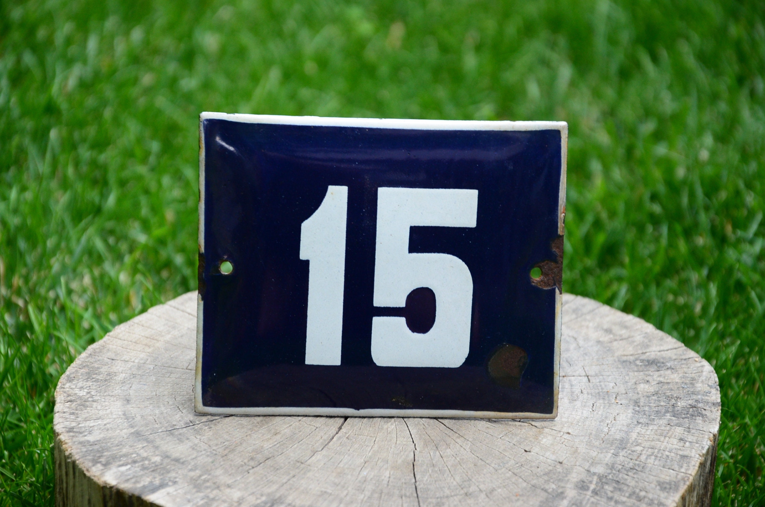 Vintage French Blue House Number - Door Number 15 - French Enameled ...