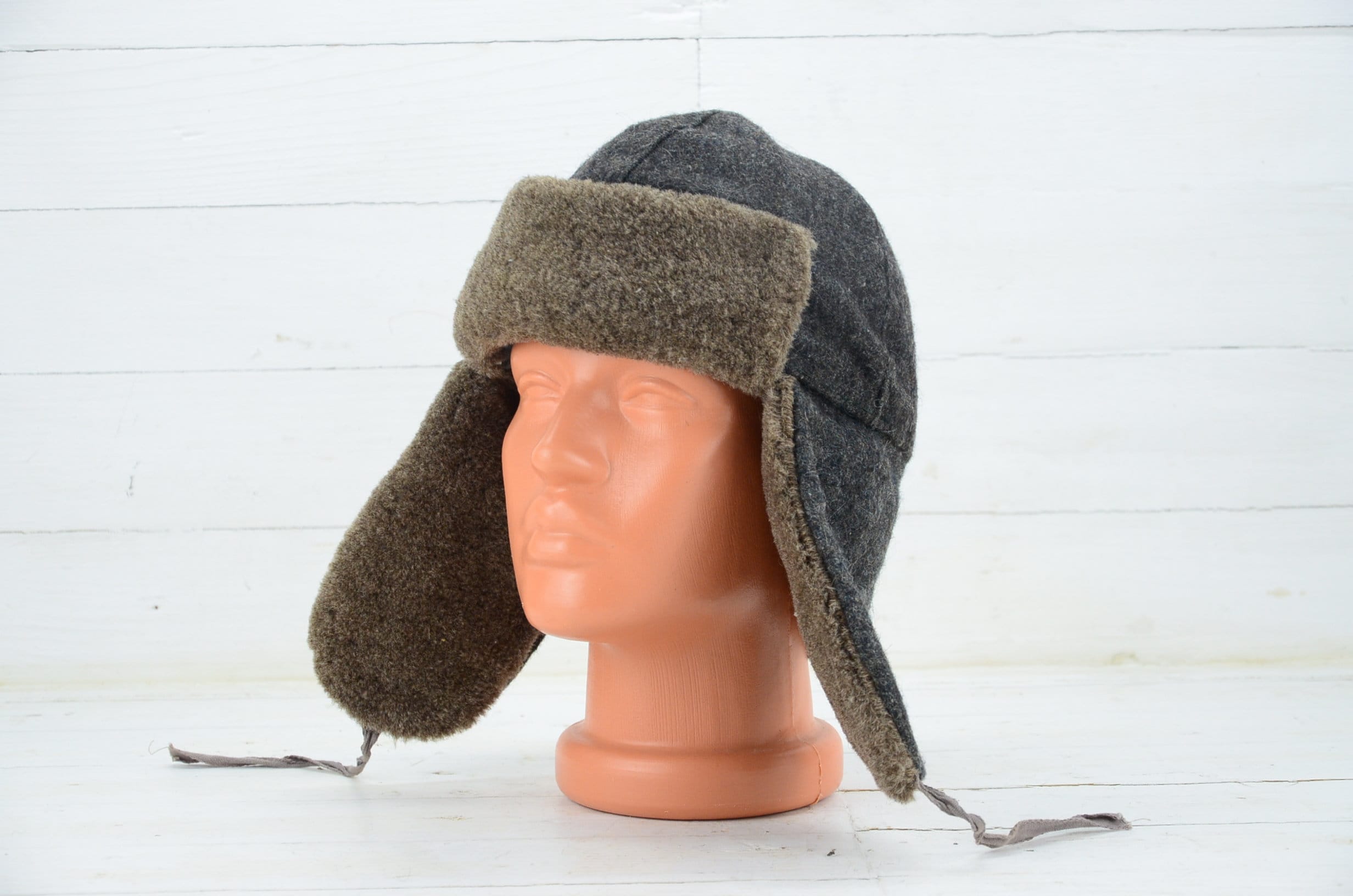 Old Soviet Ushanka Soldier Winter Hat Traper Hat Army Woolen Hat ...