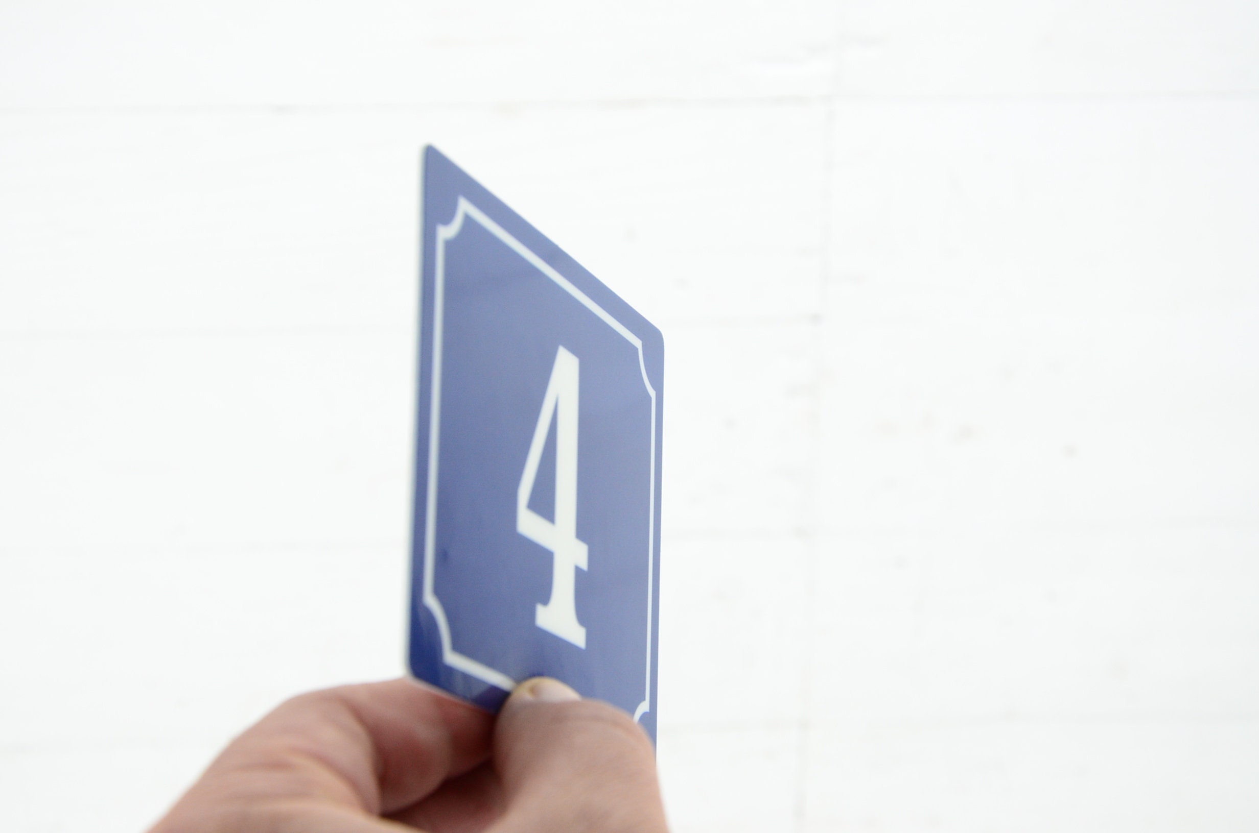 Vintage French Blue House Number - Door Number 4 - Self- Adhesive ...
