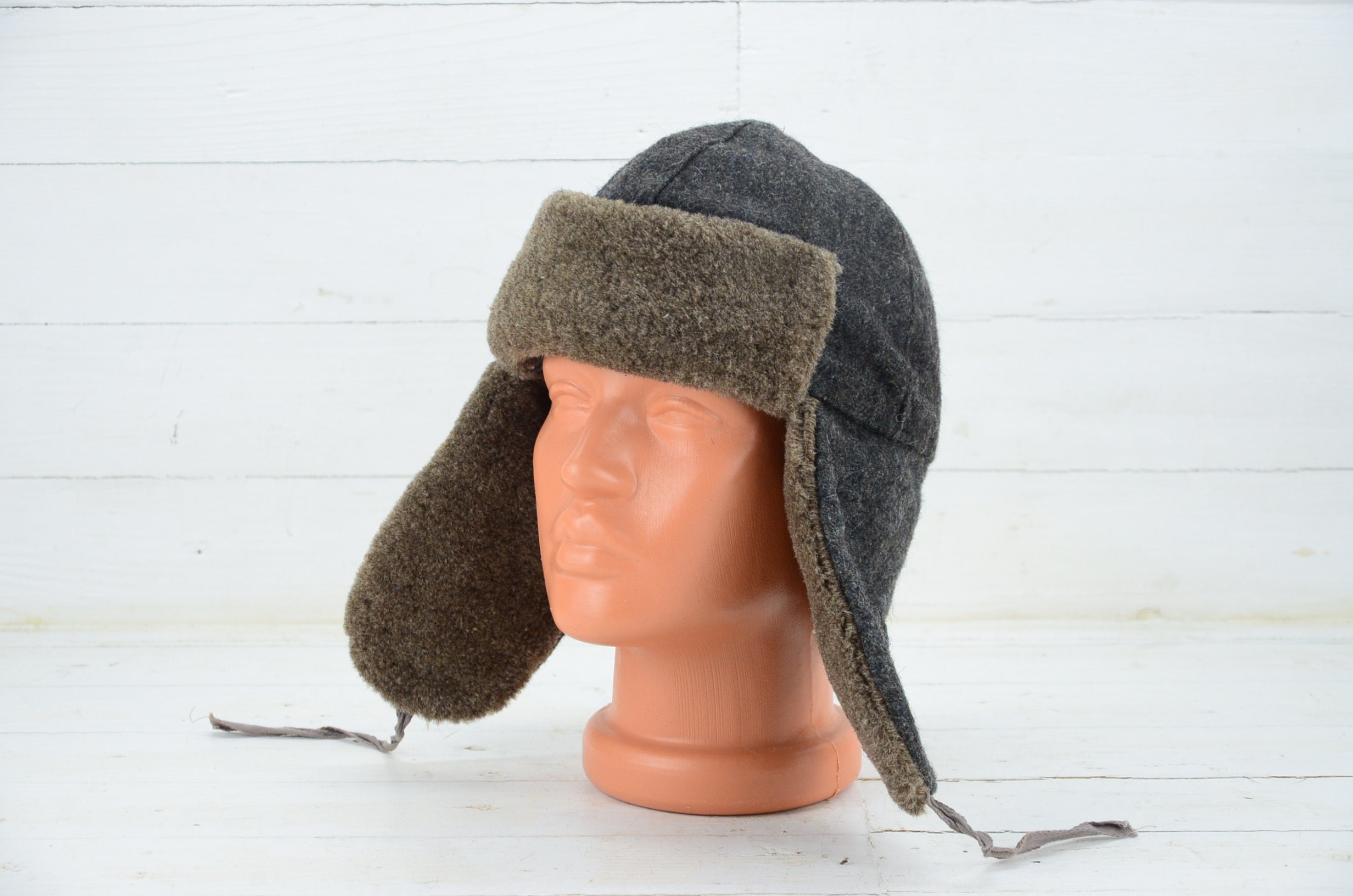 Old Soviet Ushanka Soldier Winter Hat Traper Hat Army Woolen Hat ...