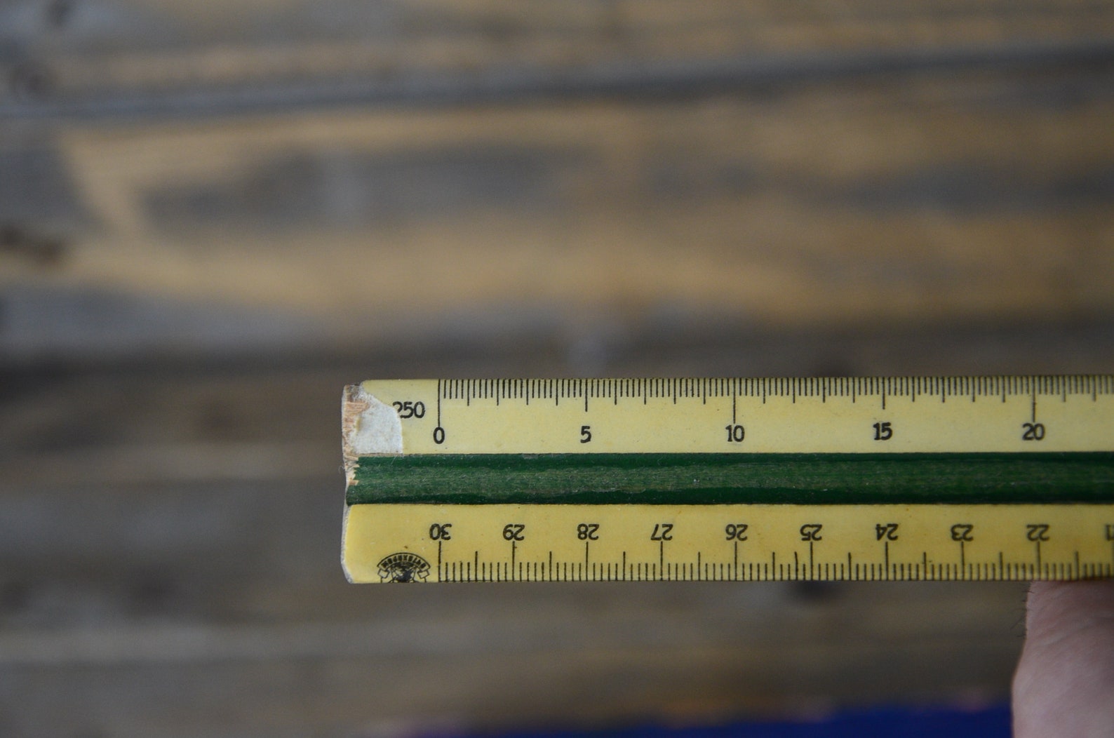 Vintage Wooden Scale Line Triangular Ruler Map Calculator Measuring ...