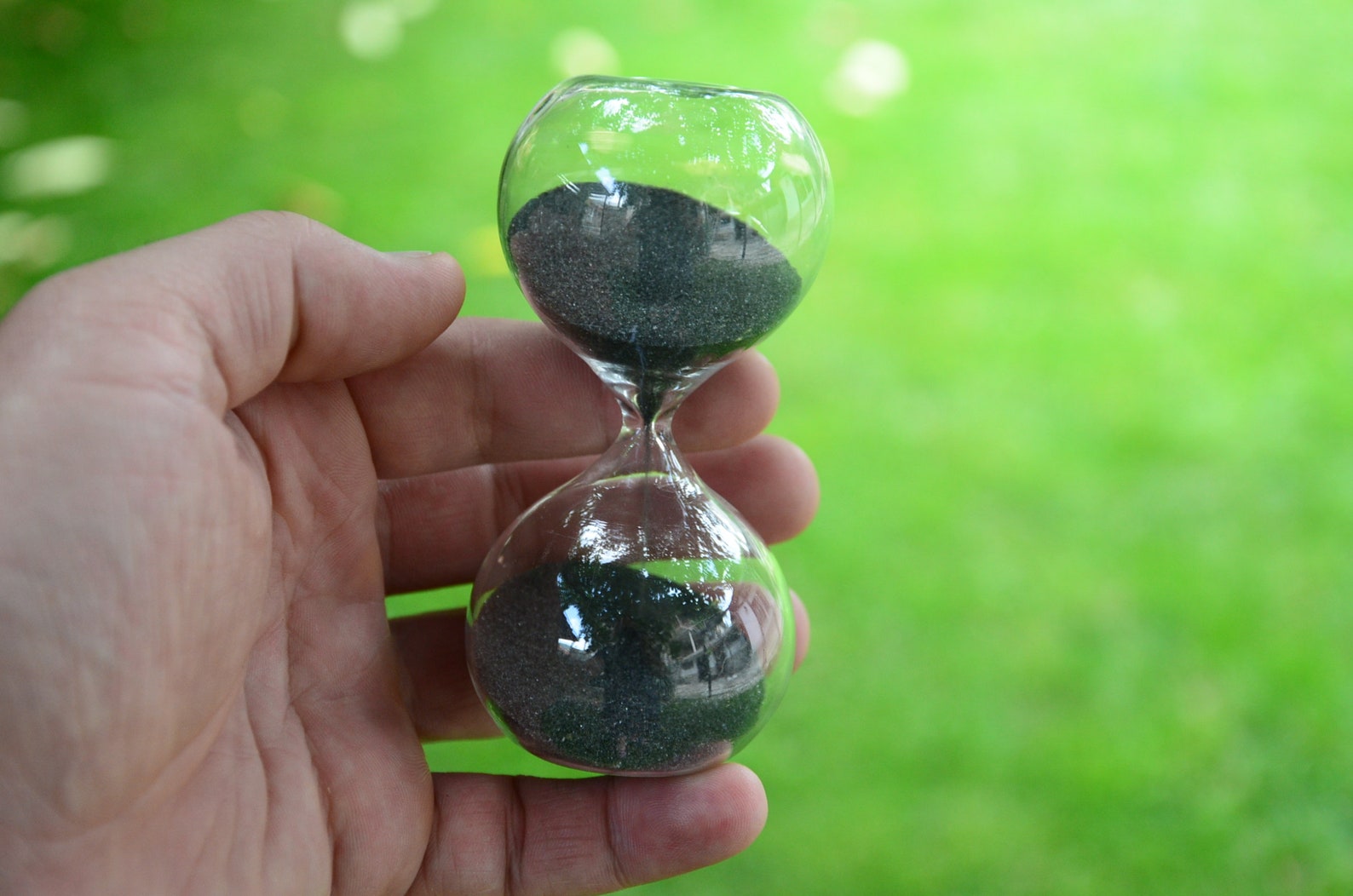 Glass Hourglass Vintage Hourglass Glass Hourglass With Black Sand ...