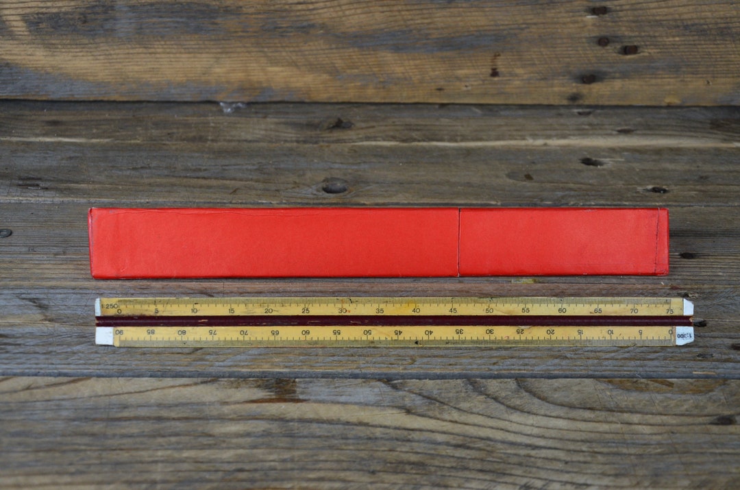 Vintage Wooden Scale Line - Triangular Ruler - Map Calculator ...