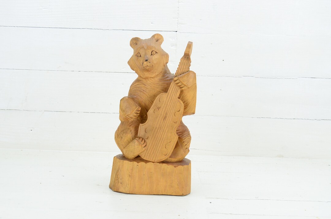 Wooden Figure Bear - Handmade Wooden Bear - Art Figure Bear - Wooden ...
