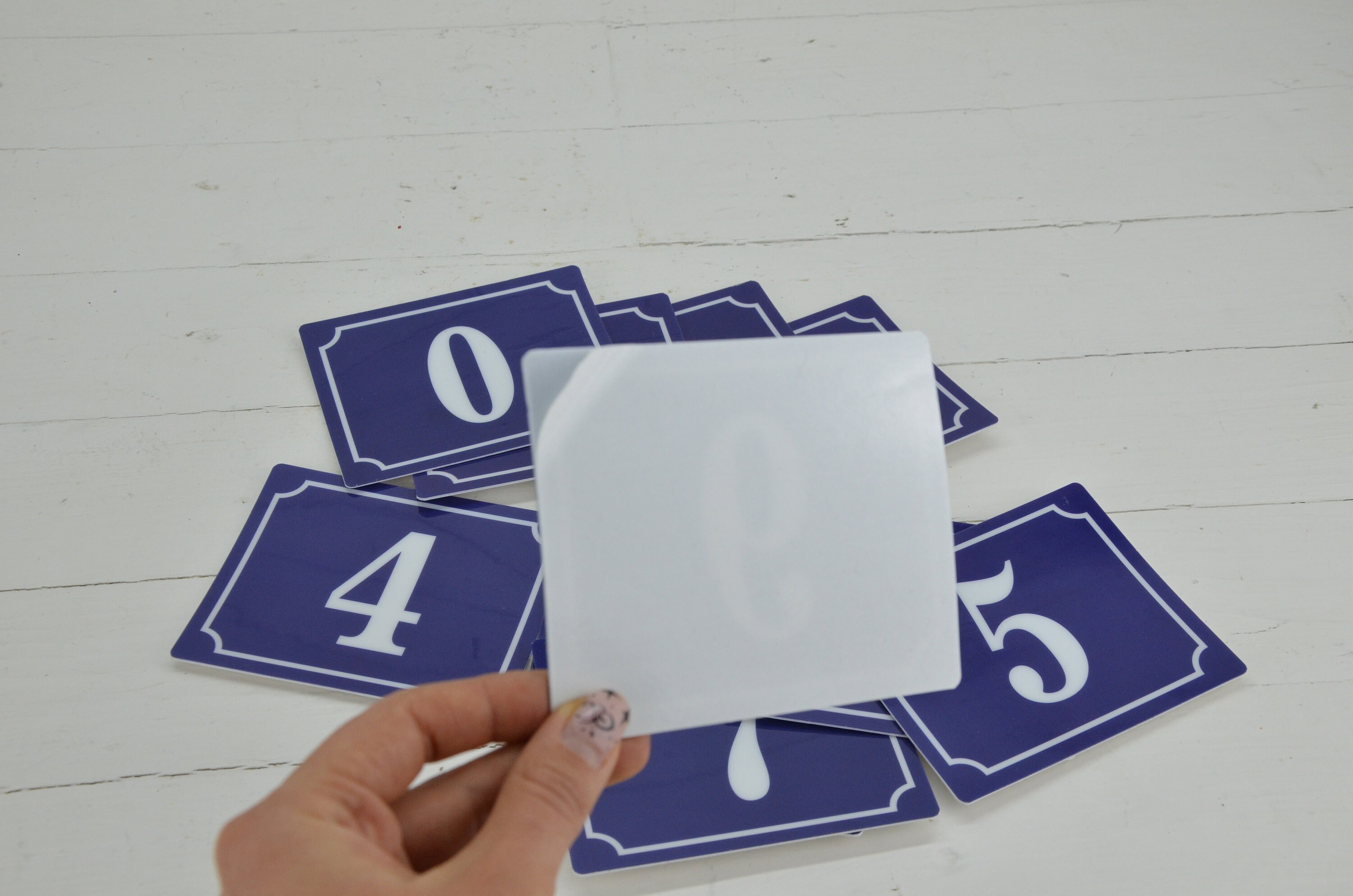 Vintage Set French Blue House Numbers - Door Numbers 0-9 Self- Adhesive ...