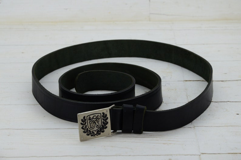 Buy Old Police Officer's Belt Vintage Leather Belt Bulgarian Officer's ...