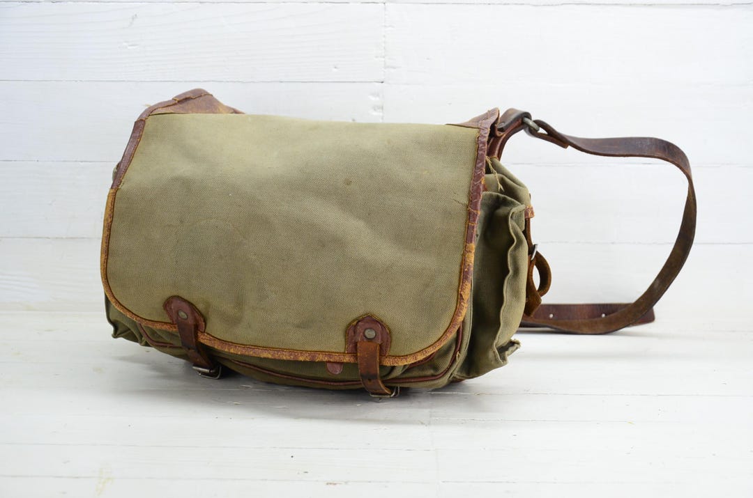 Green Military Canvas Bag - Soviet Army Canvas Bag - Old Messenger Bag ...
