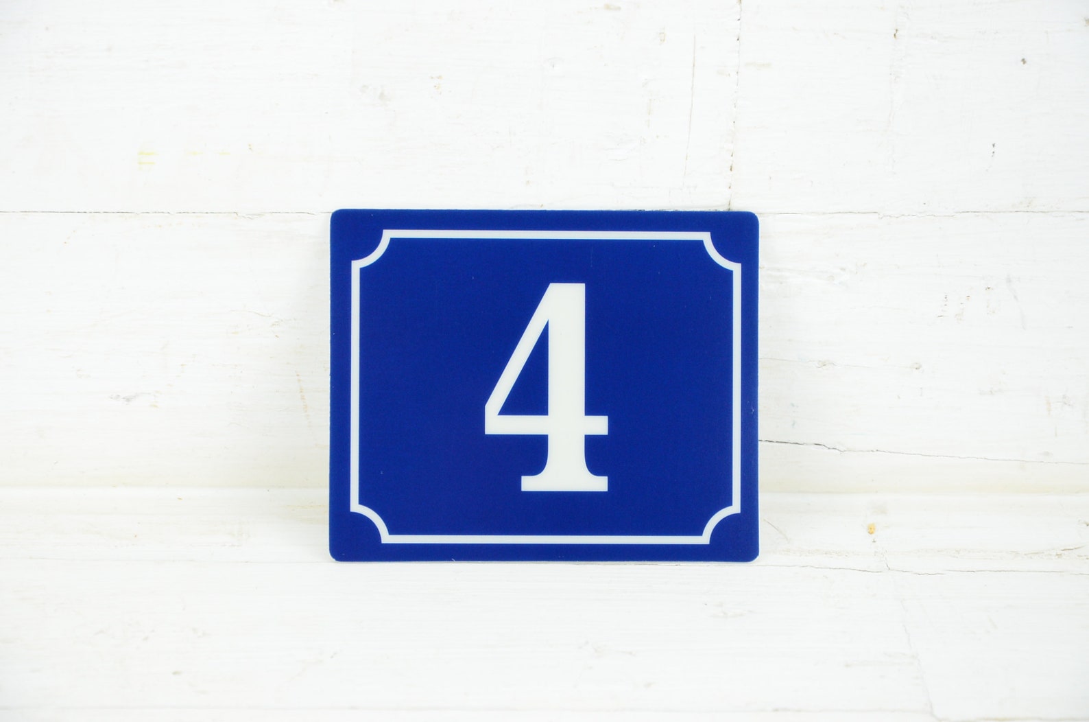 Vintage French Blue House Number - Door Number 4 - Self- Adhesive ...