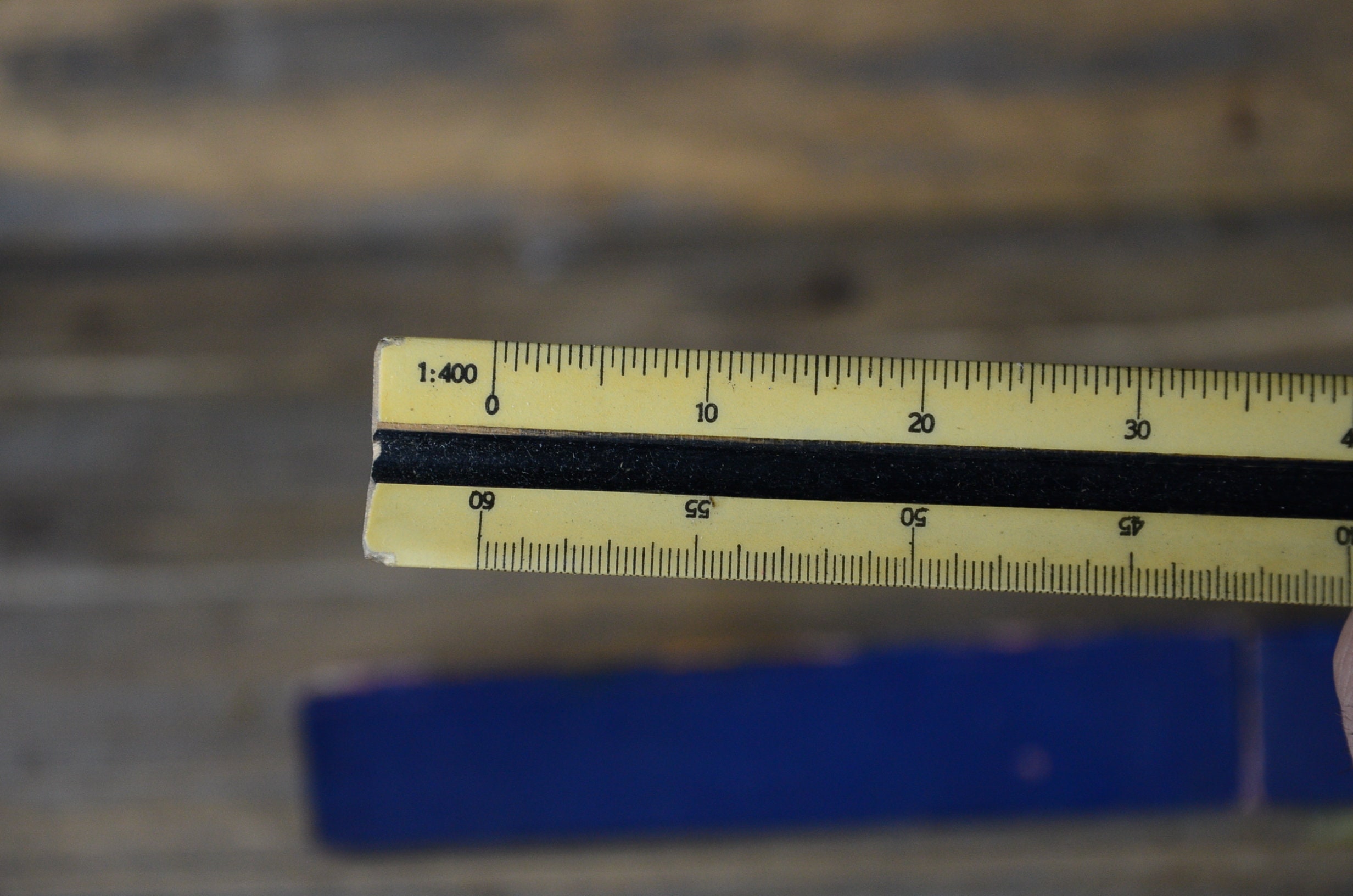 Vintage Wooden Scale Line - Triangular Ruler - Map Calculator ...