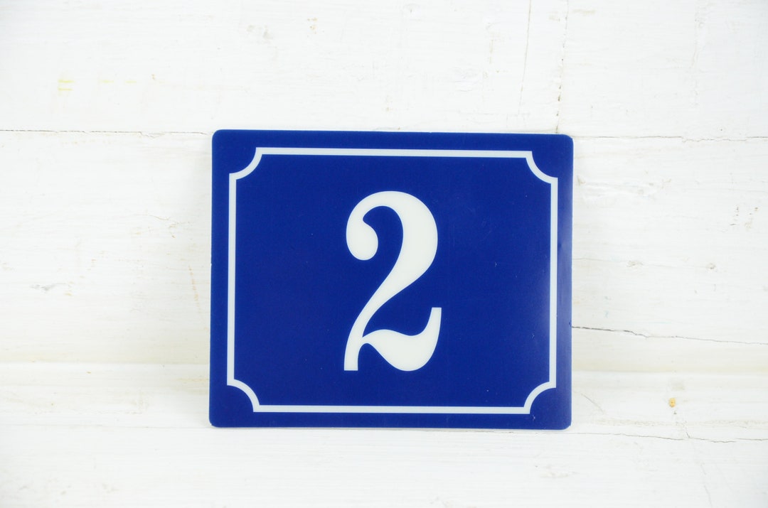 Vintage French Blue House Number - Door Number 2 - Self- Adhesive ...