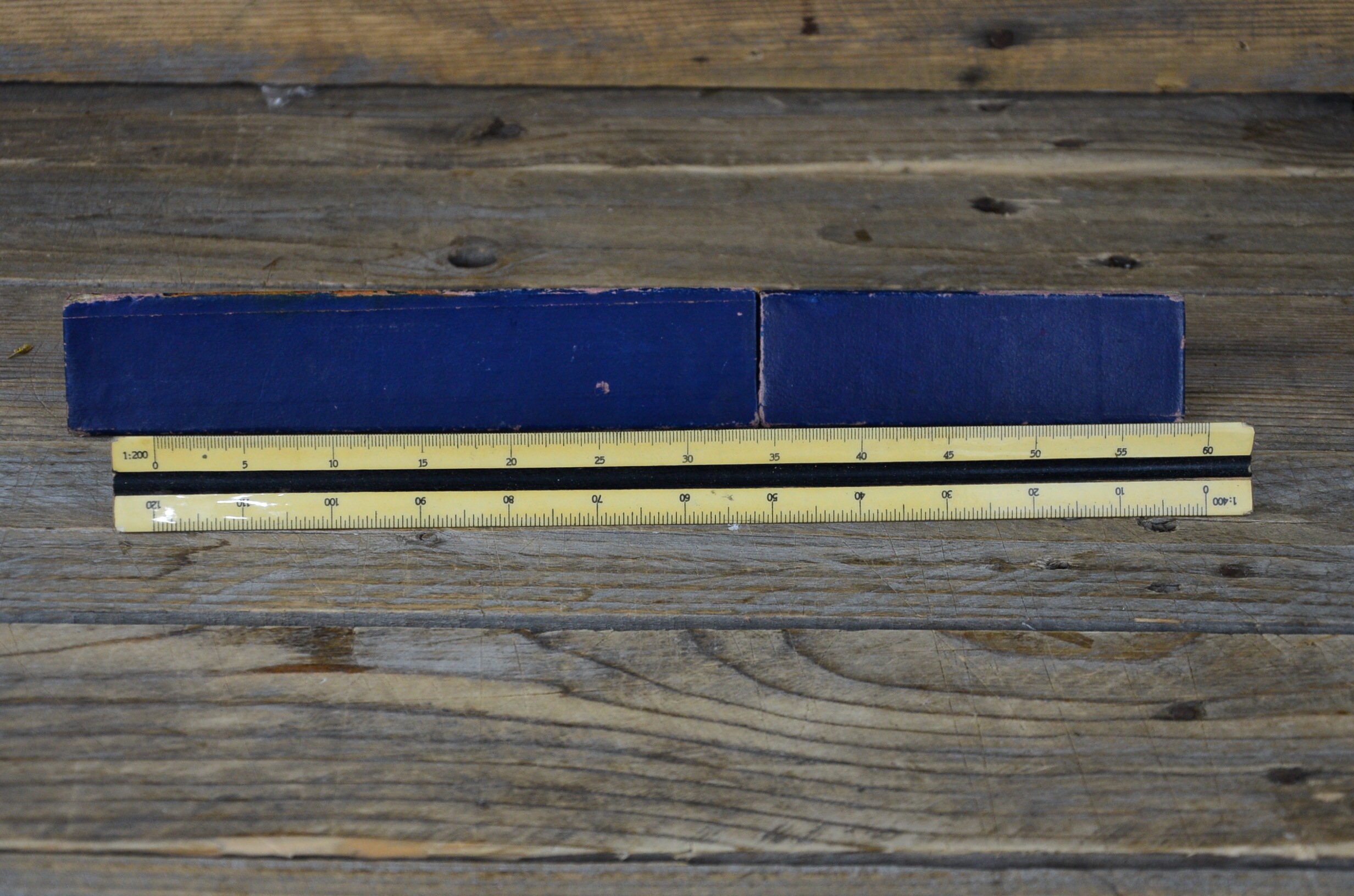 Vintage Wooden Scale Line - Triangular Ruler - Map Calculator ...