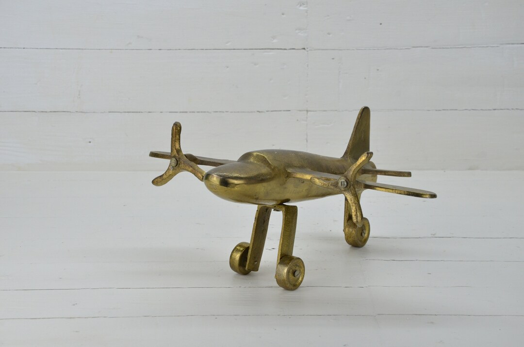 Vintage Big Metal Airplane - Handmade Metal Airplane - Desk Decoration ...