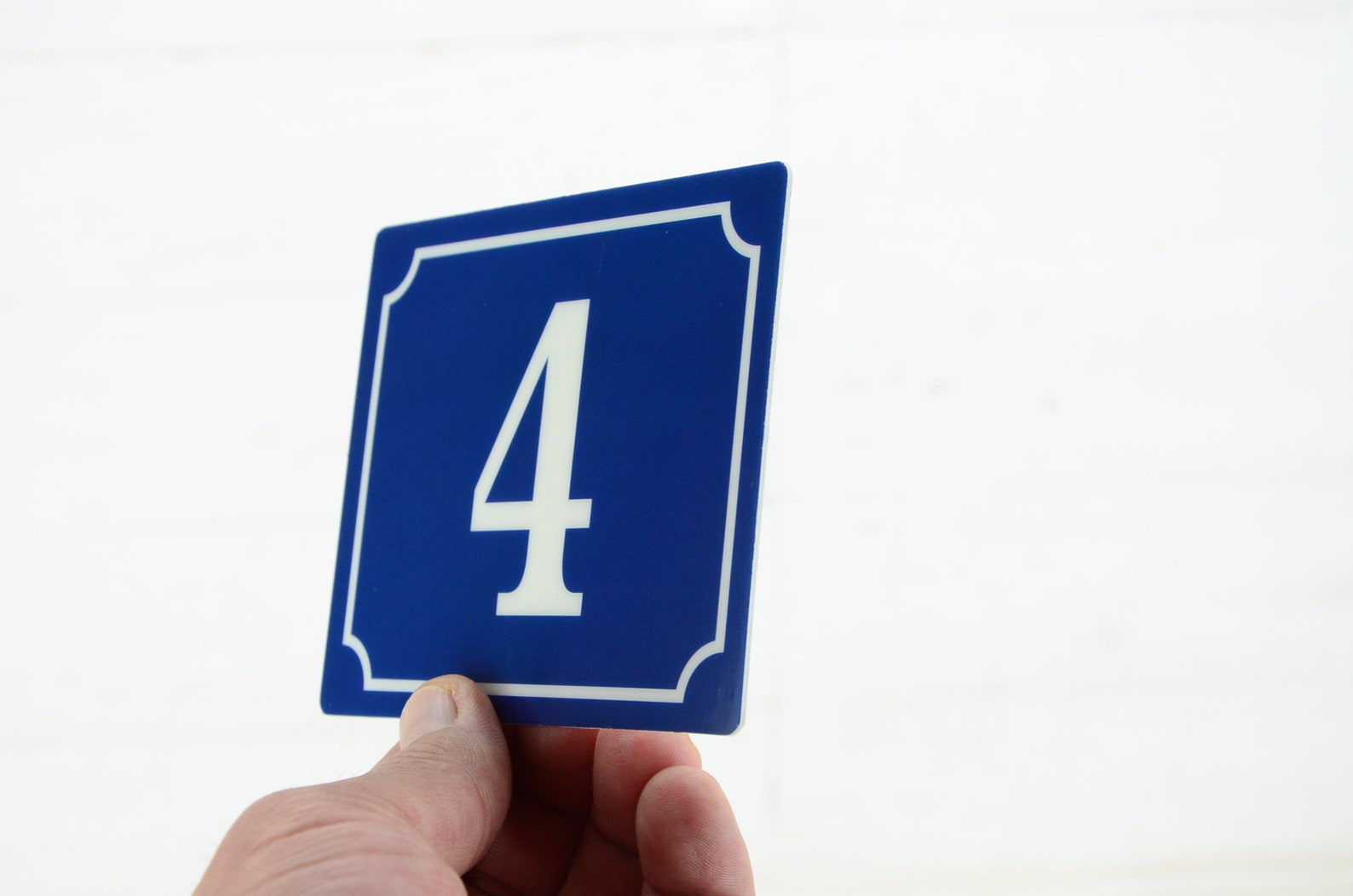 Vintage French Blue House Number - Door Number 4 - Self- Adhesive ...