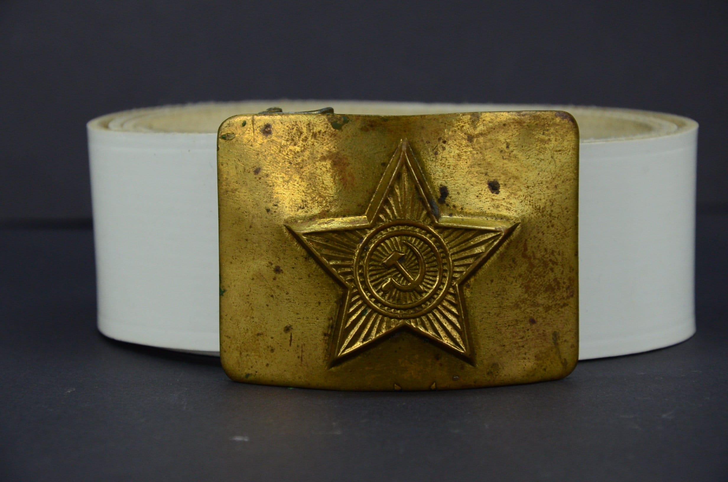 Old White Parade Officer's Belt Vintage Parade Belt Bulgarian Officer's ...