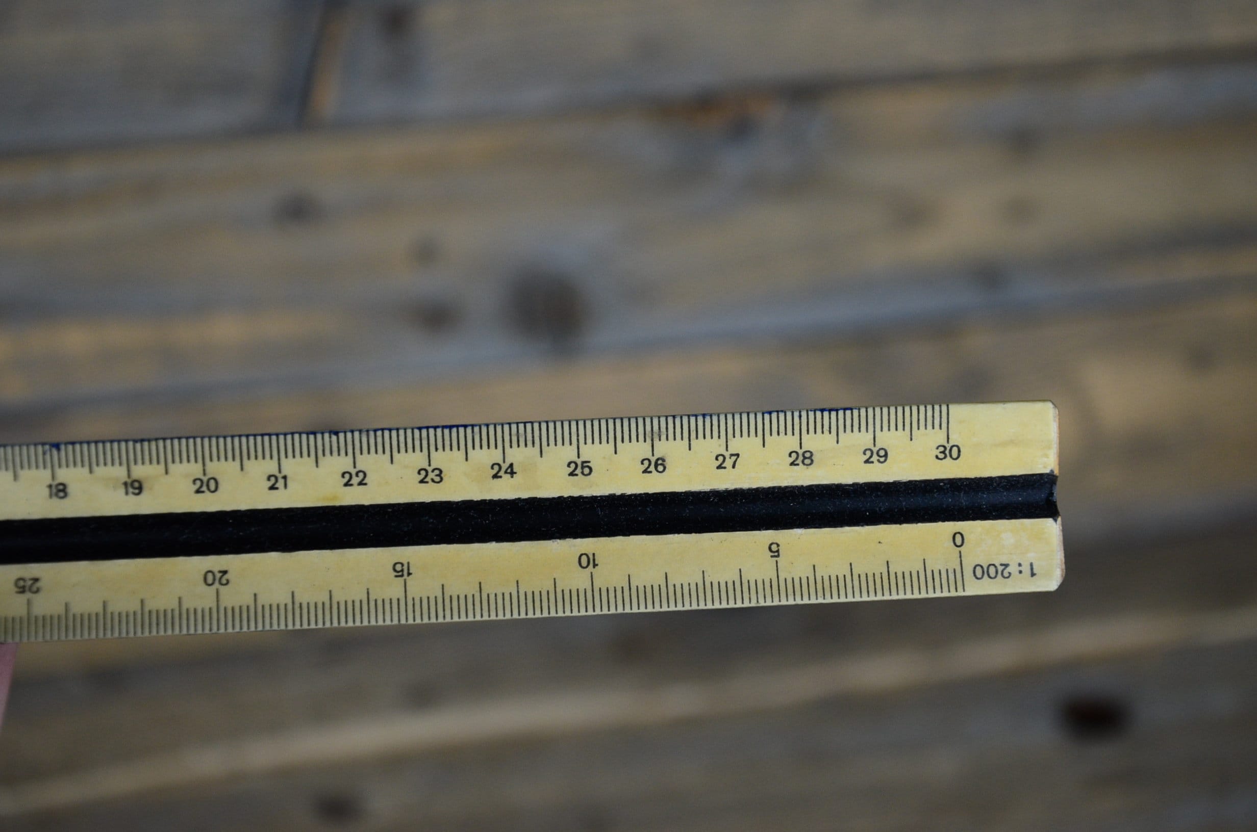 Vintage Wooden Scale Line - Triangular Ruler - Map Calculator ...