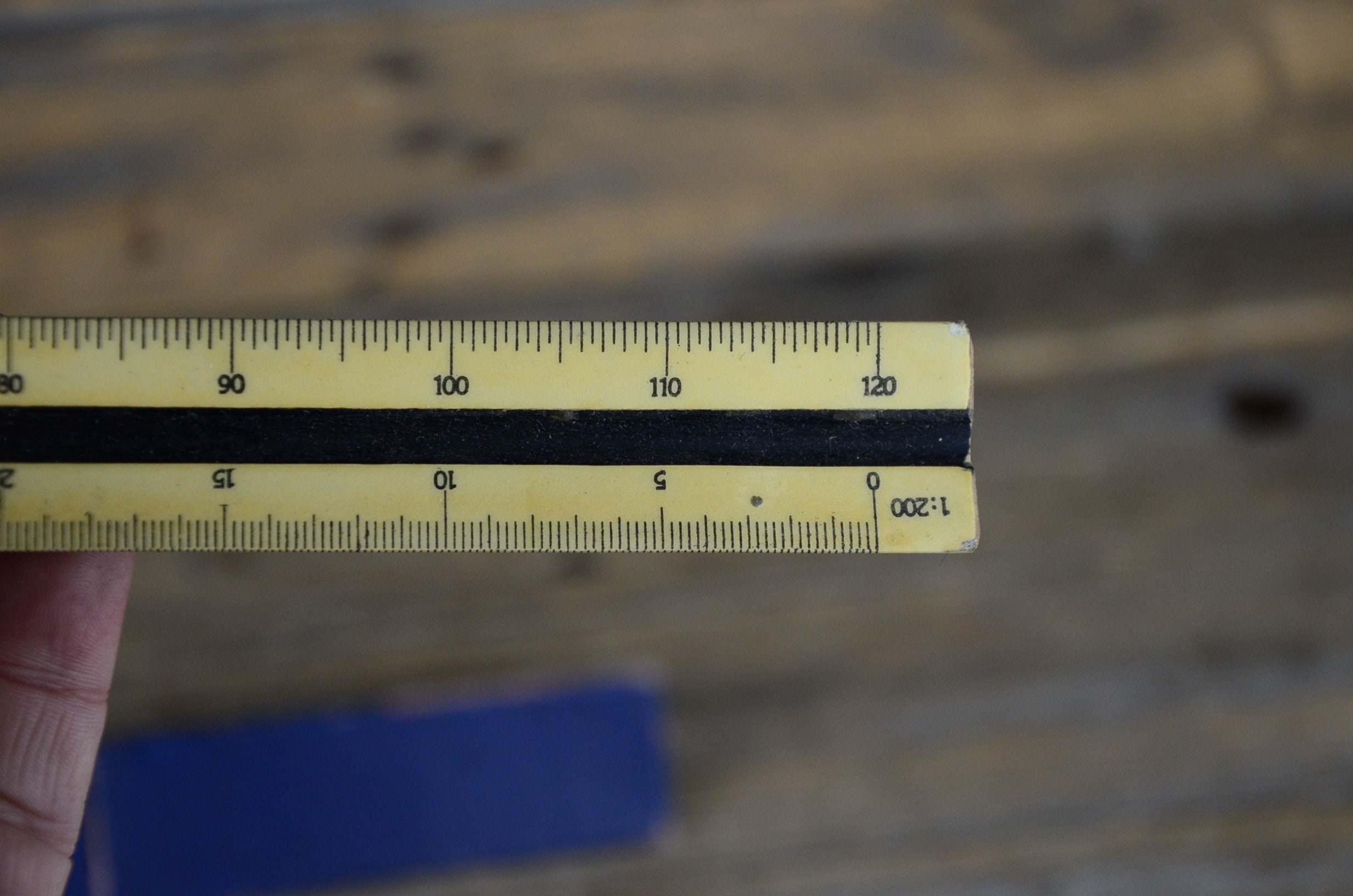 Vintage Wooden Scale Line Triangular Ruler Map Calculator Measuring ...