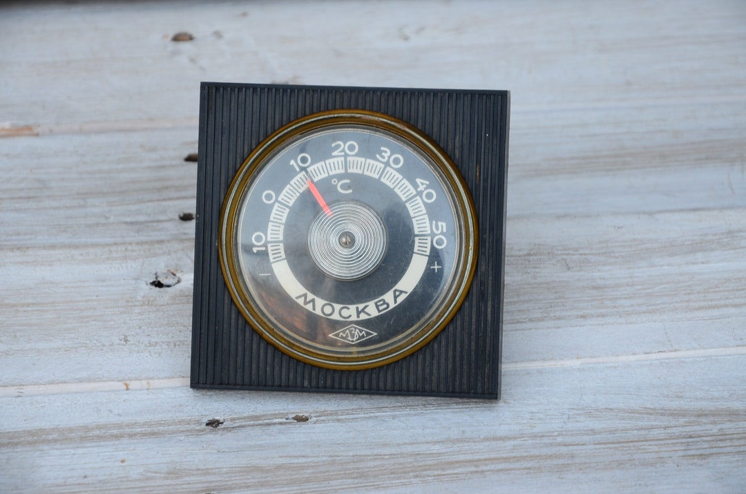 Soviet Thermometer Moskow Vintage Plastic Thermometer Old Desktop ...
