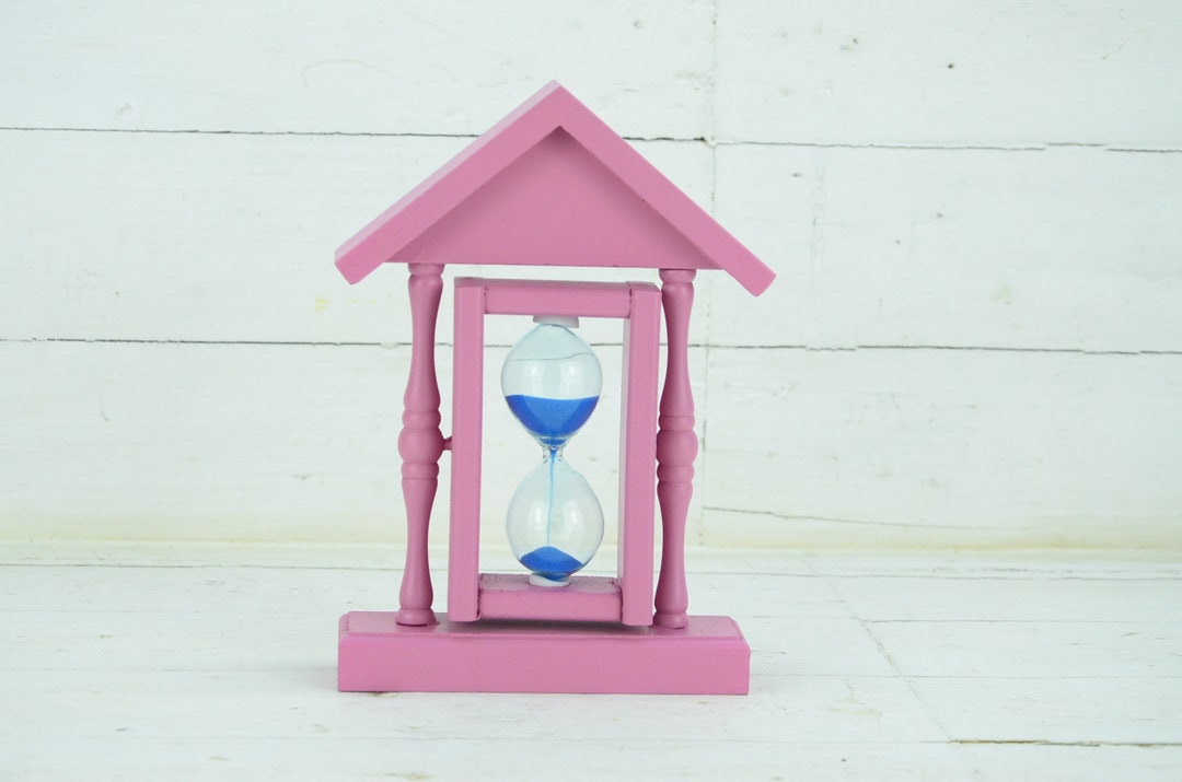 Wooden and Glass Hourglass - Vintage Hourglass - Glass Hourglass With ...