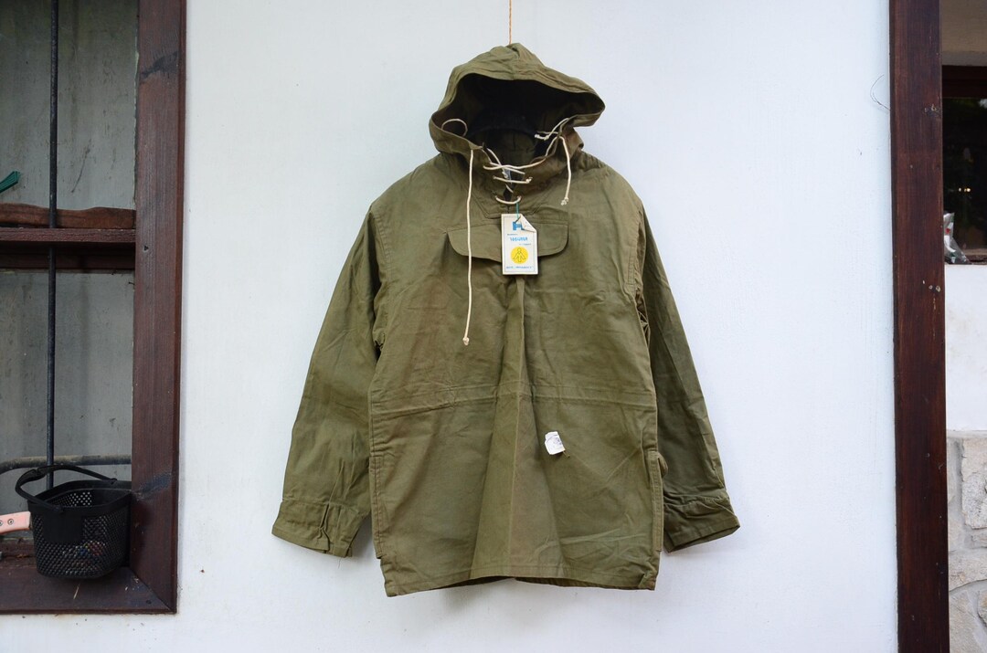 Old Military Green Canvas Anorak - Vintage Canvas Anorak - Tourist ...