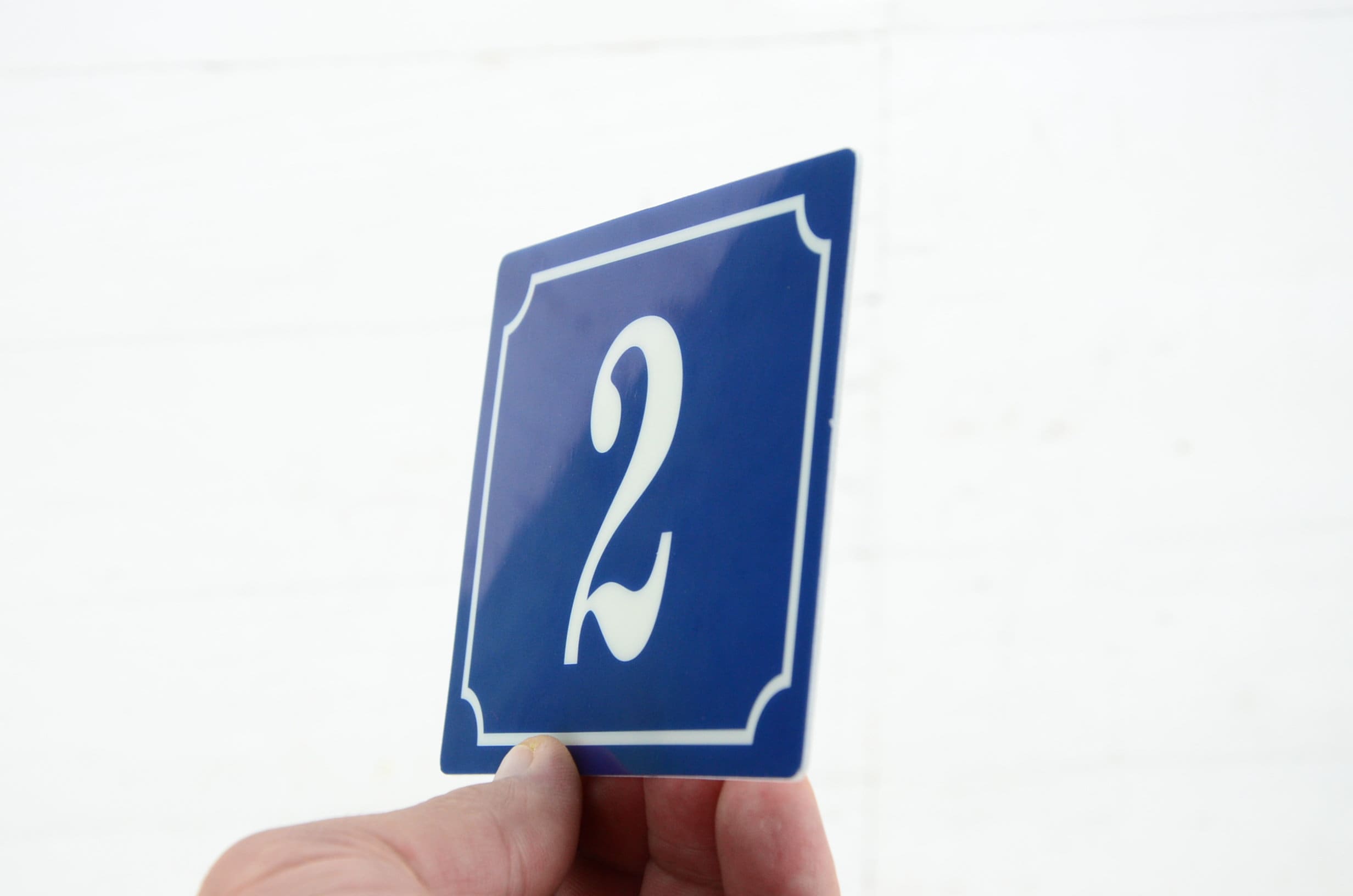 Vintage French Blue House Number - Door Number 2 - Self- Adhesive ...