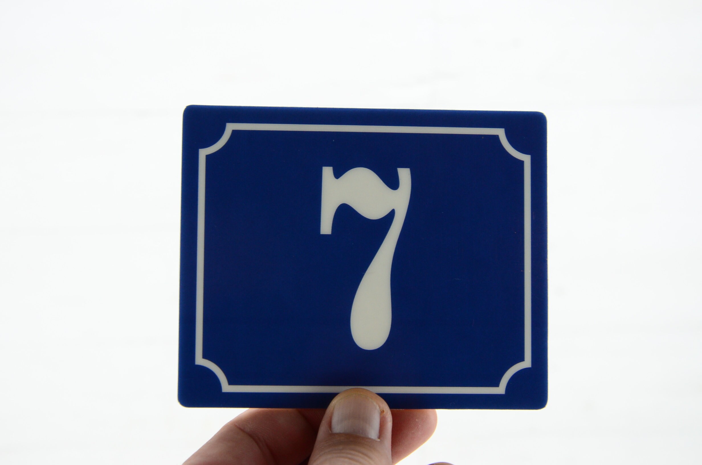Vintage French Blue House Number - Door Number 7 - Self- Adhesive ...