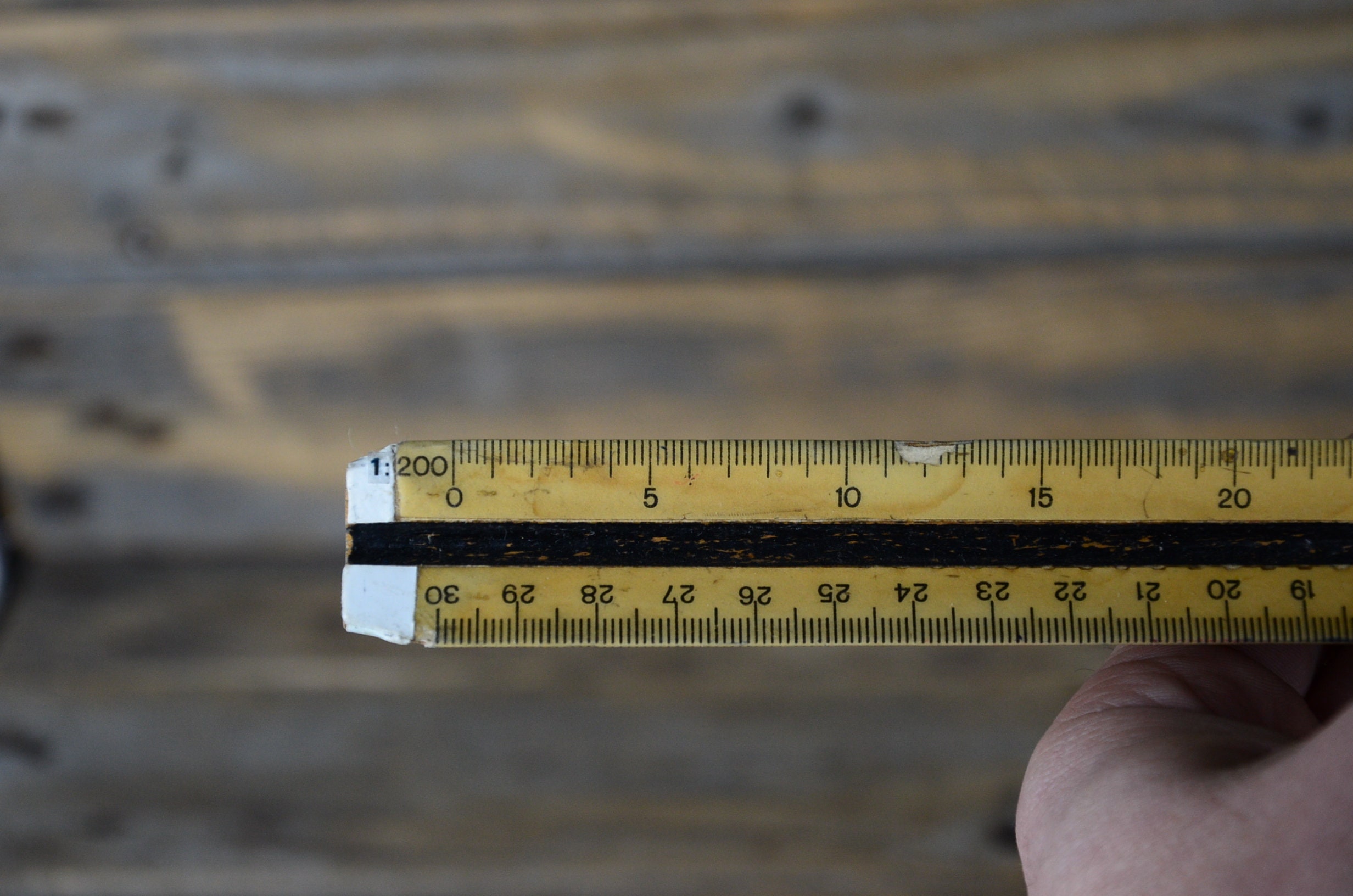 Vintage Wooden Scale Line Triangular Ruler Map Calculator Measuring ...