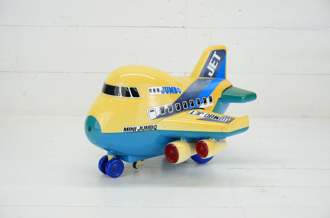 Vintage Big Plastic Airplane - Children's Toy Battery Powered Airplane ...