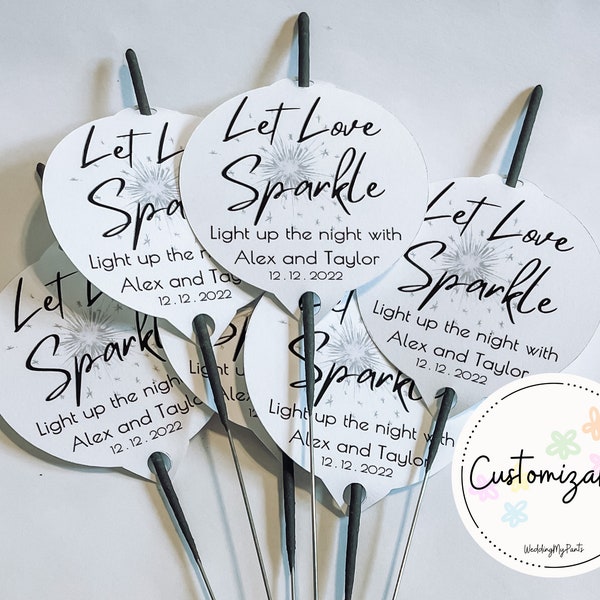 Wedding Sparkler Tag - Etsy
