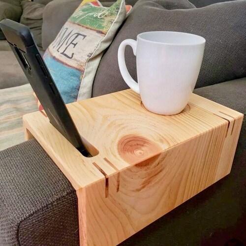 Couch Sofa Arm Rest Table Over the Couch Table Custom Wood - Etsy Canada
