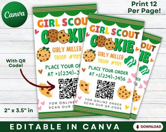Girl Scout Cookie Qr Code Business Card - Etsy UK
