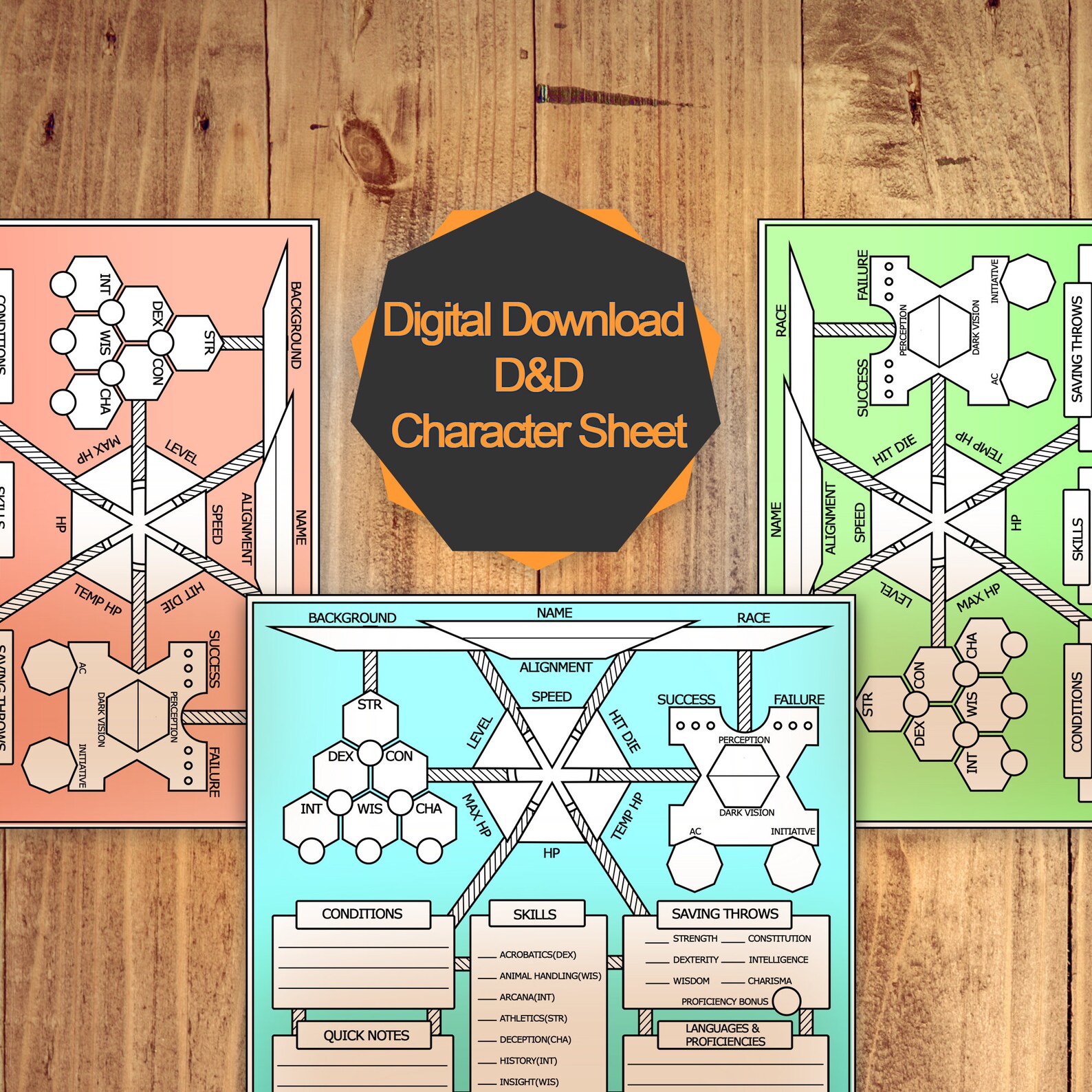 Dnd 5e Gradient Character Sheet PDF / Dungeons and Dragons 5th Edition ...