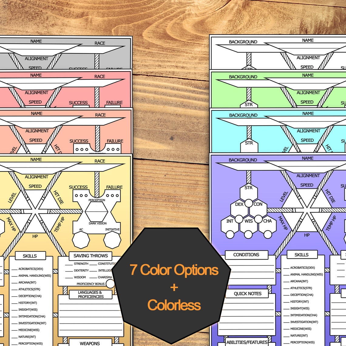 Dnd 5e Gradient Character Sheet PDF / Dungeons and Dragons 5th Edition ...