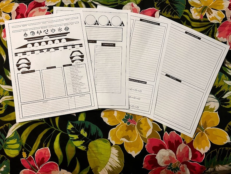 Dnd 5e Genshin Style Character Sheet - Etsy