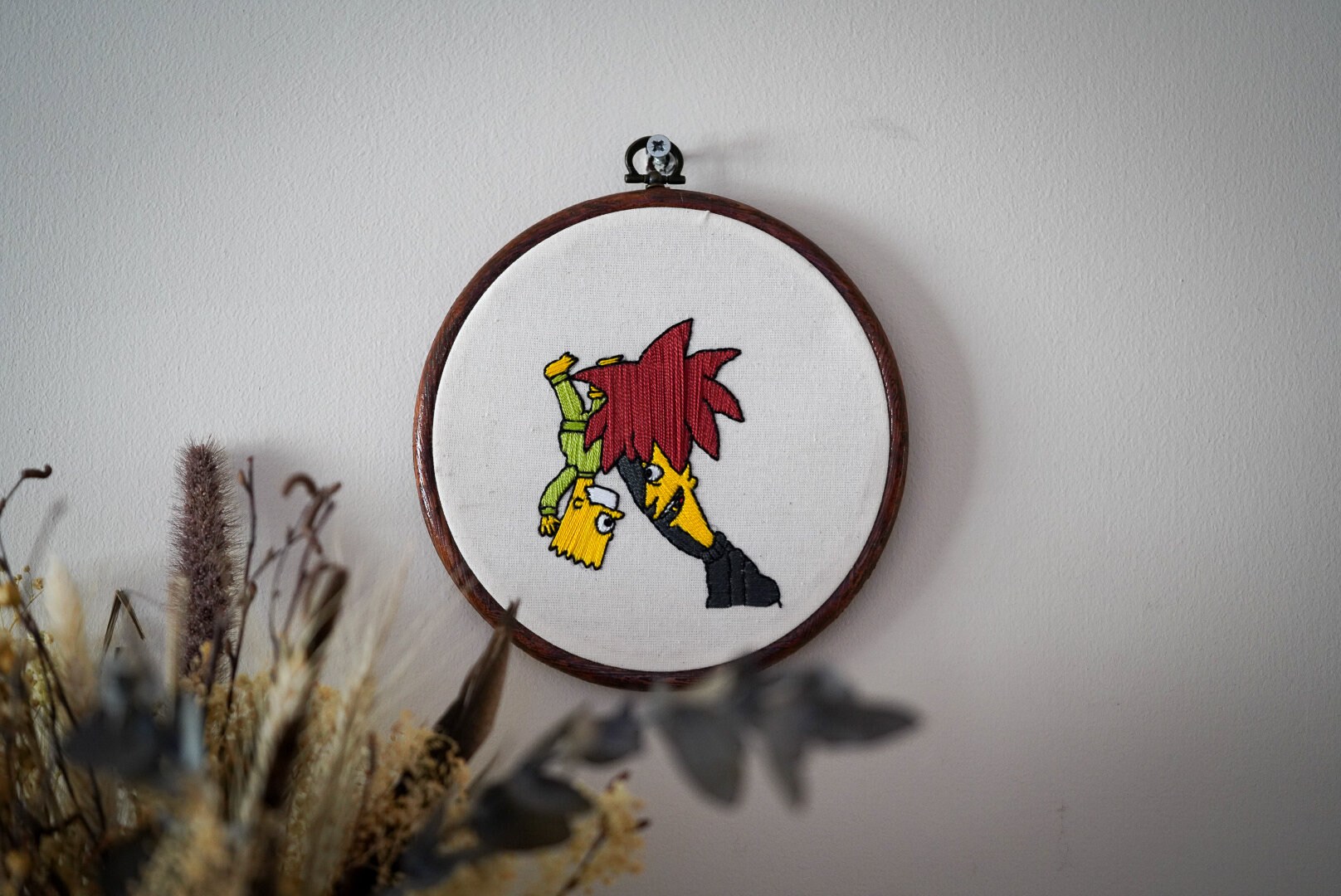 Bart Simpson and Sideshow Bob Hello Bart Hand Embroidered Scene From ...