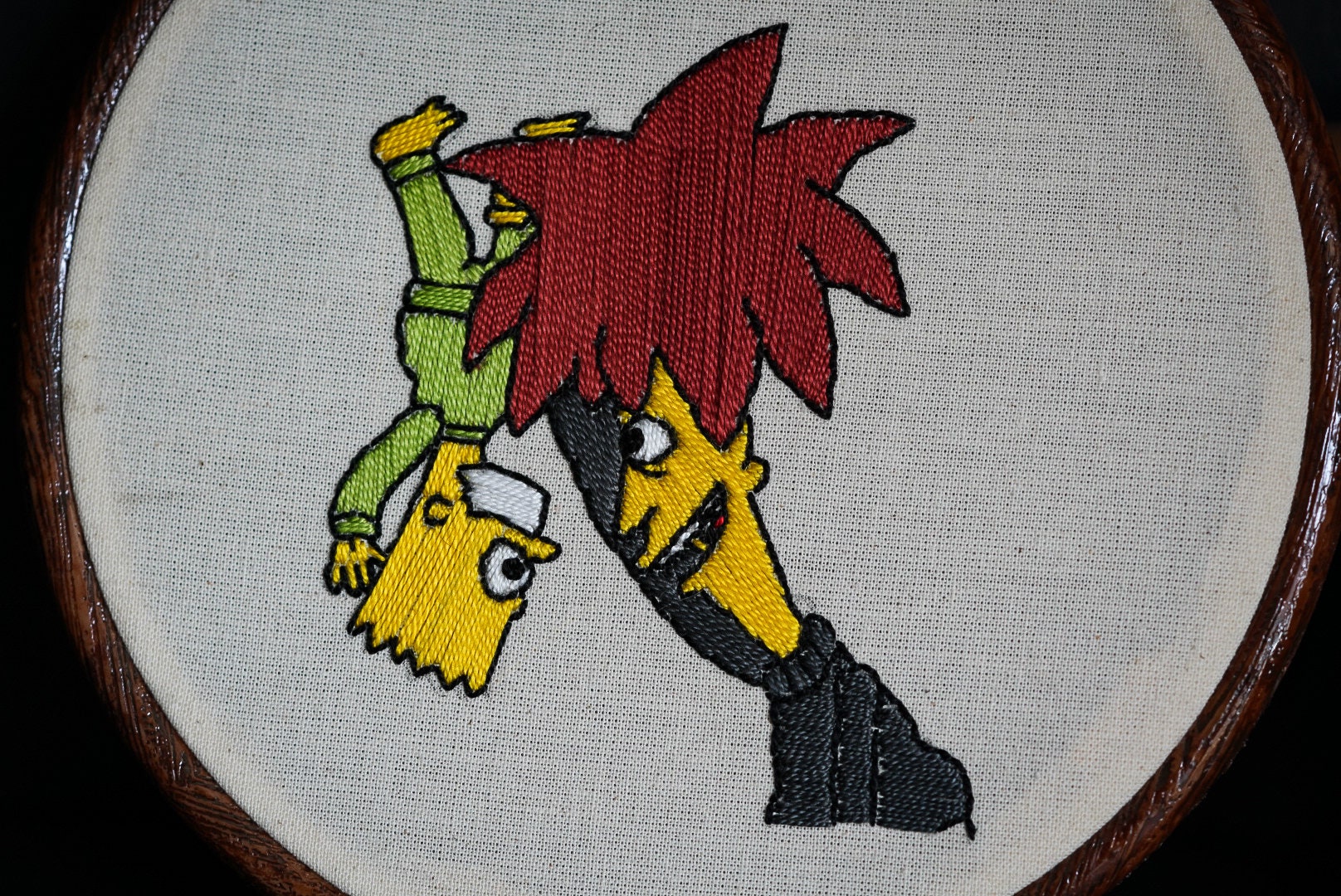 Bart Simpson and Sideshow Bob Hello Bart Hand Embroidered Scene From ...