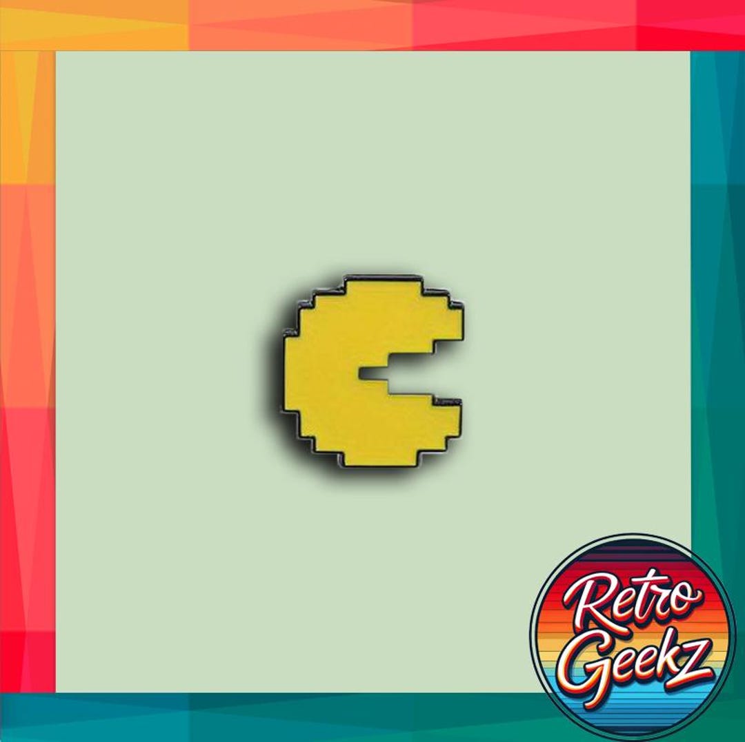 Pacman Retro Game Enamel Pin: Gamer Collectible, Vintage Style, Perfect ...