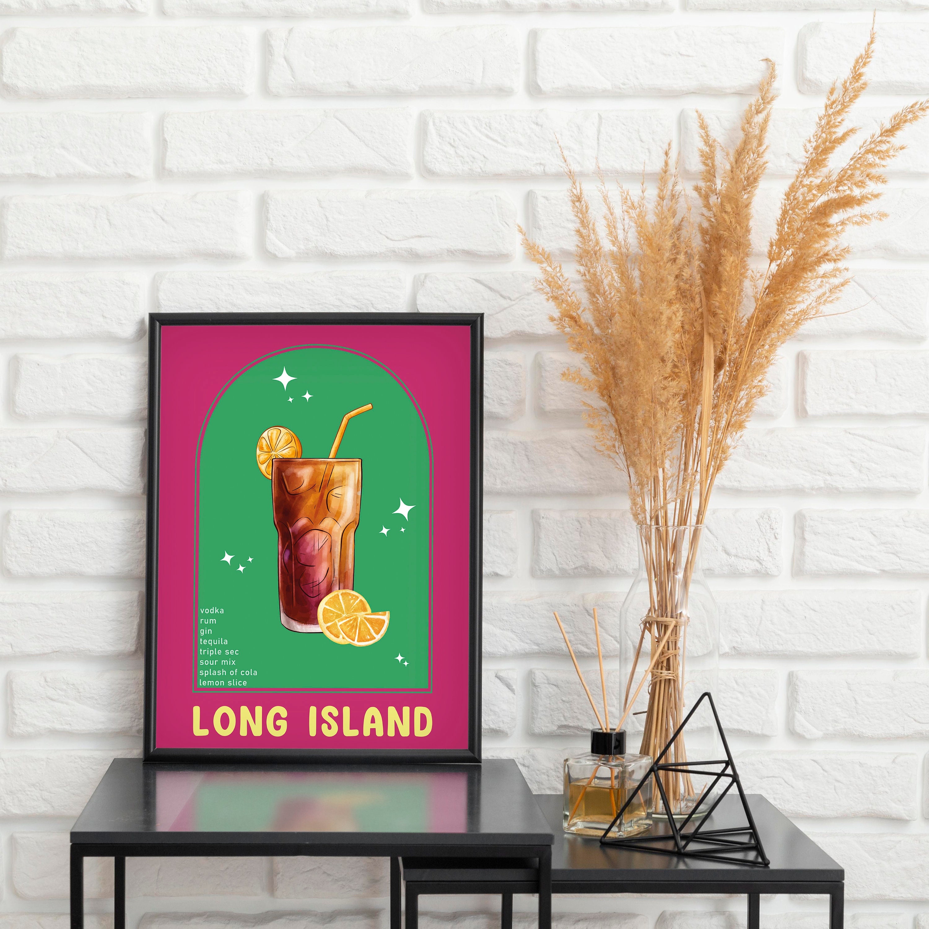 Cocktail Prints Set of 6 Cute Colorful Liquor Drink Printable - Etsy