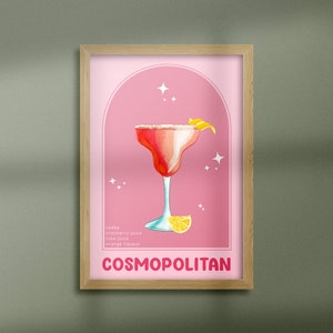 Cocktail Prints Set of 6, Cute Colorful Liquor Drink Printable Art ...