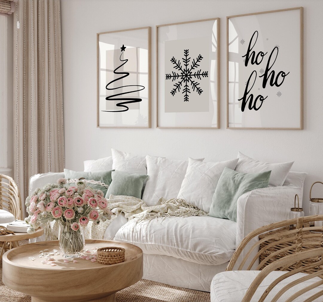 Christmas Wall Art Set, Trendy Holiday Prints (digital Download) - Etsy
