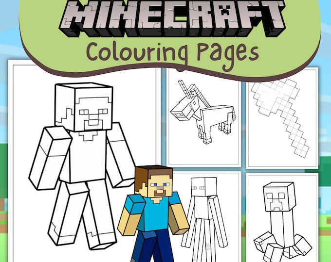 Printable Minecraft Themed Colouring Pages, Activity, Worksheet, Party ...