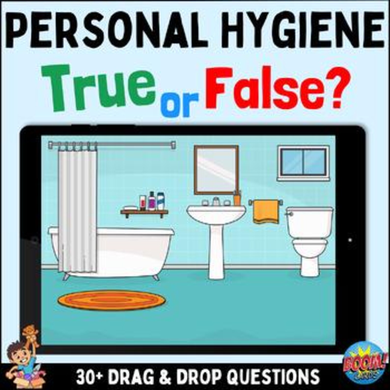 Personal Hygiene & Showering: True or False? Boom Learning Activity for ...