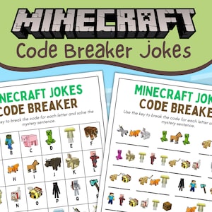 Code Breaker Jokes MINECRAFT Themed Activity | Executive Function ...