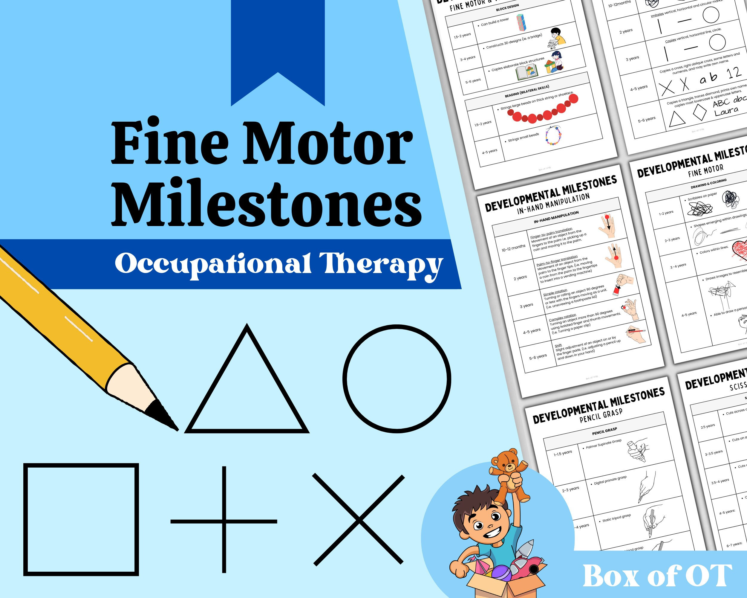 Fine Motor Skill Developmental Milestones Quick Reference Booklet ...