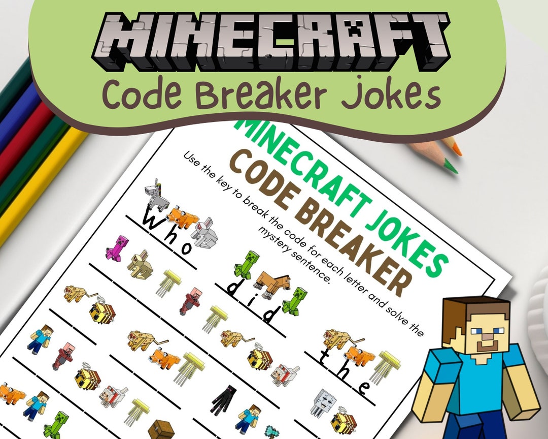 Code Breaker Jokes MINECRAFT Themed Activity | Executive Function ...