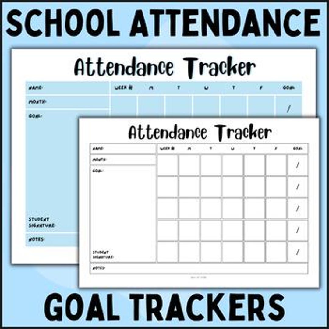 Attendance Goal Setting & Tracker for Teens With Low School Attendance ...