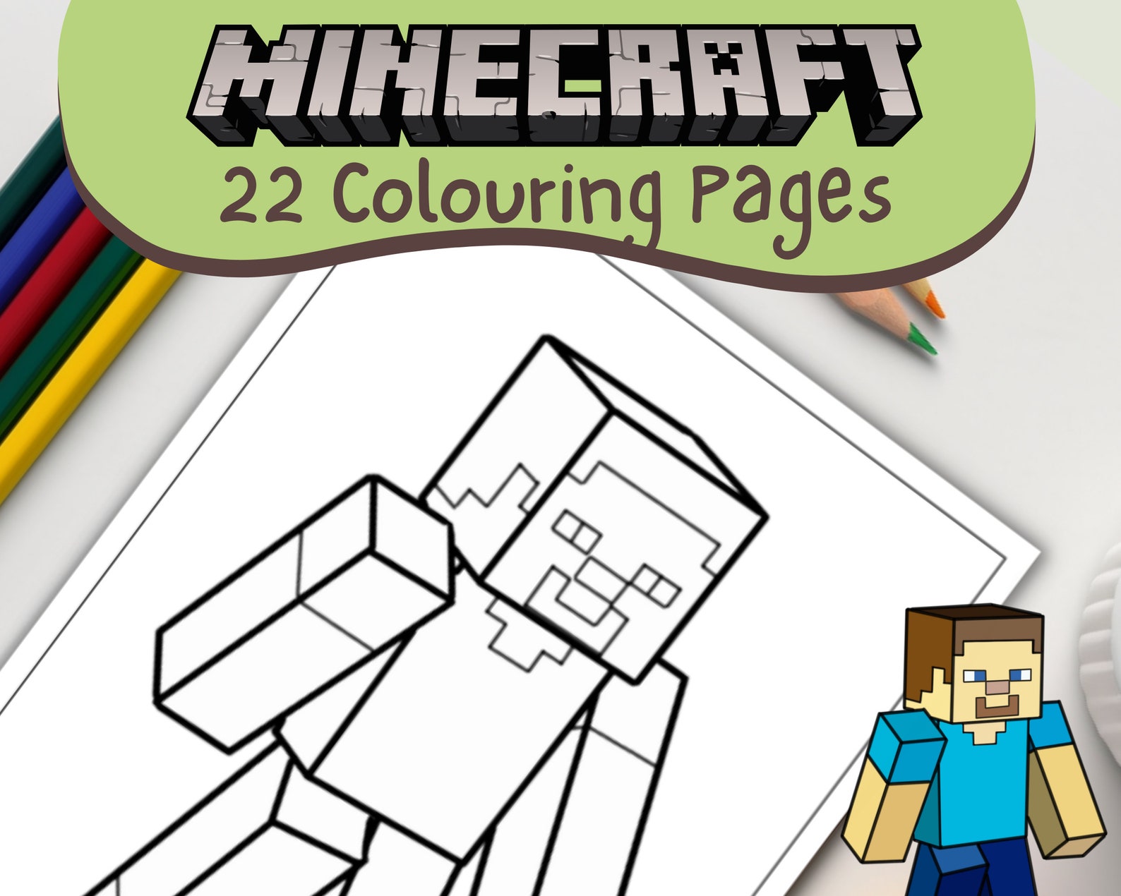 Printable Minecraft Inspired Coloring Pages, Kids Activity (PDF ...