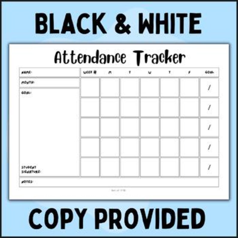 Attendance Goal Setting & Tracker for Teens With Low School Attendance ...